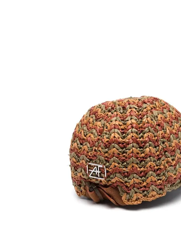 Alberta Ferretti Crochet-knit Raffia Cap