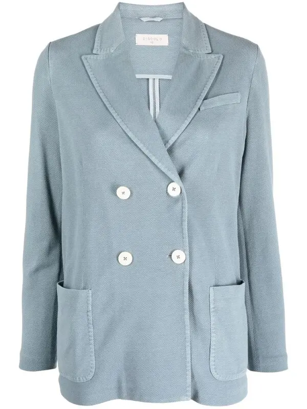 CIRCOLO 1901 Double-breasted Textured Blazer - 546so Riverside