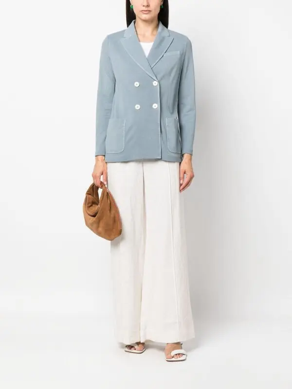 CIRCOLO 1901 Double-breasted Textured Blazer - 546so Riverside