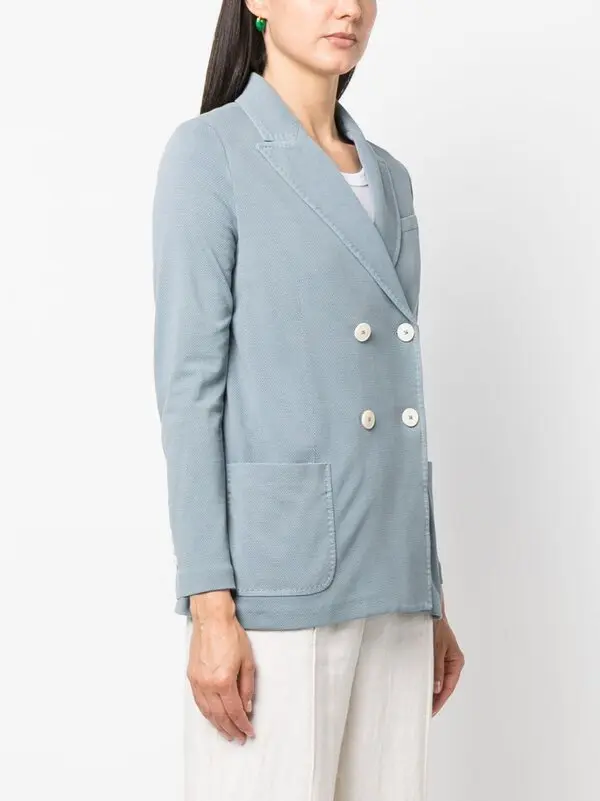 CIRCOLO 1901 Double-breasted Textured Blazer - 546so Riverside