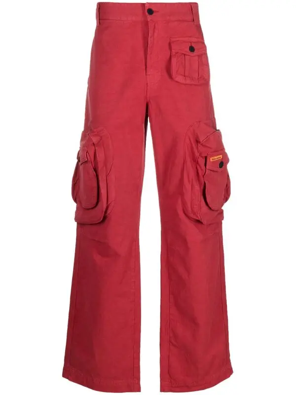 Heron Preston Logo-patch Cargo Trousers - Red