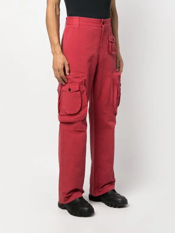 Heron Preston Logo-patch Cargo Trousers - Red