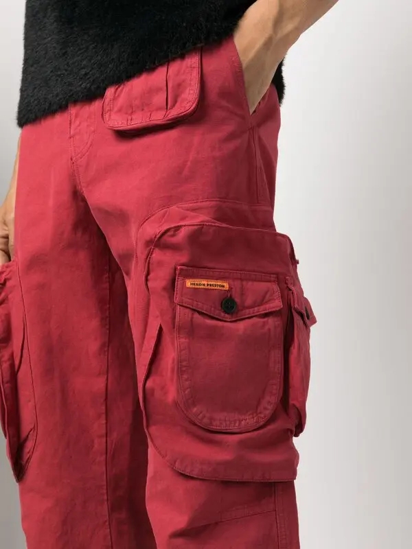 Heron Preston Logo-patch Cargo Trousers - Red