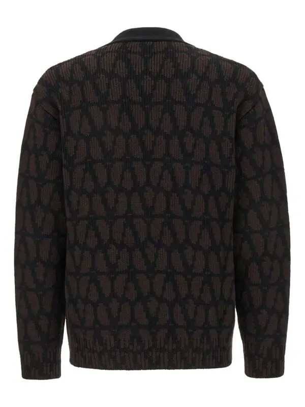 Valentino Garavani Toile Iconographe Wool Cardigan - Brown