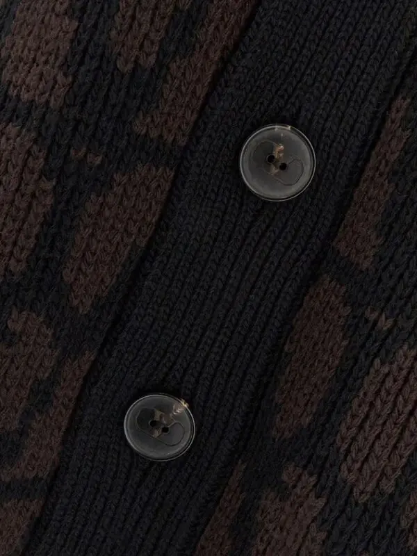 Valentino Garavani Toile Iconographe Wool Cardigan - Brown