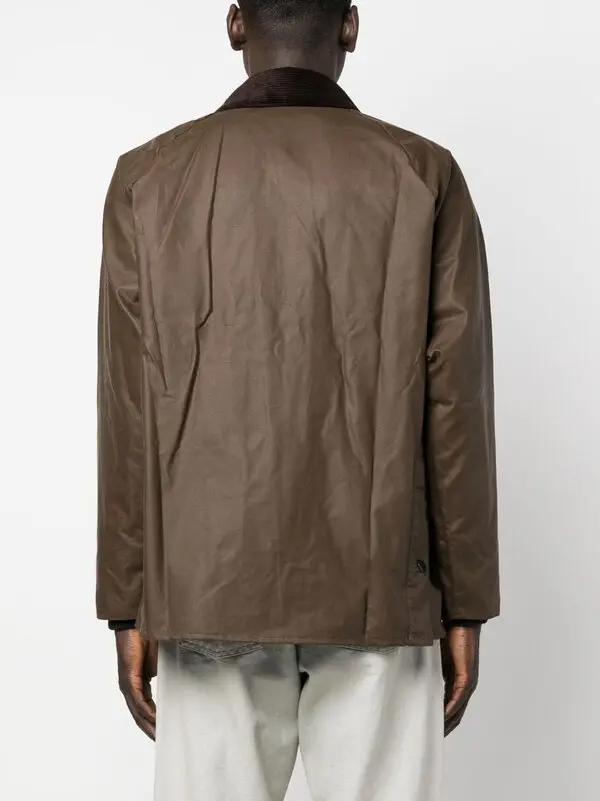 Barbour Bedale Wax Jacket With Logo Embroidery - Brown