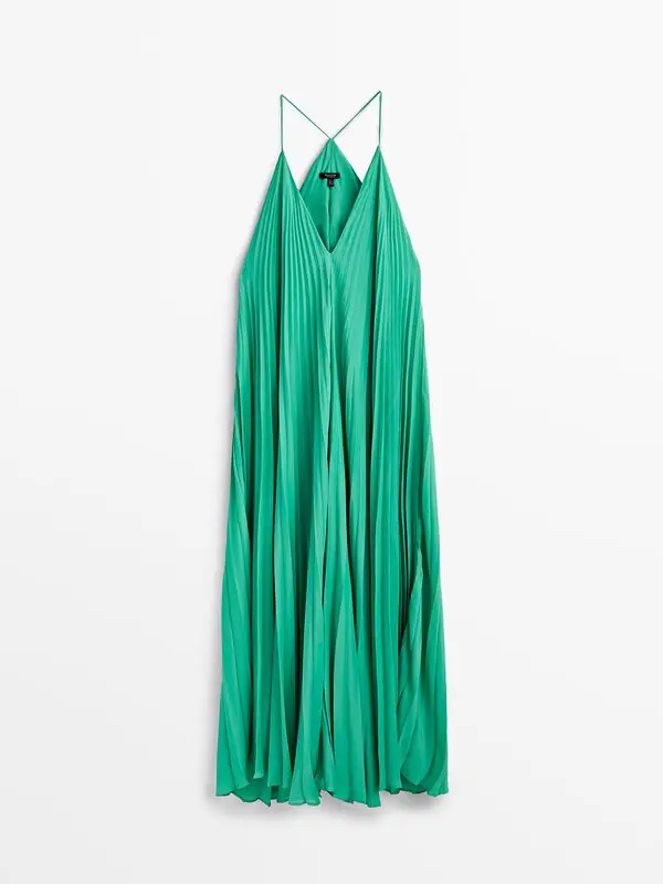 massimo dutti green pleated dress Zapakasa Women Dark Green Sparkly Mermaid Corset Prom Dress With Slit Dark  Green Long Party Dress main image 0