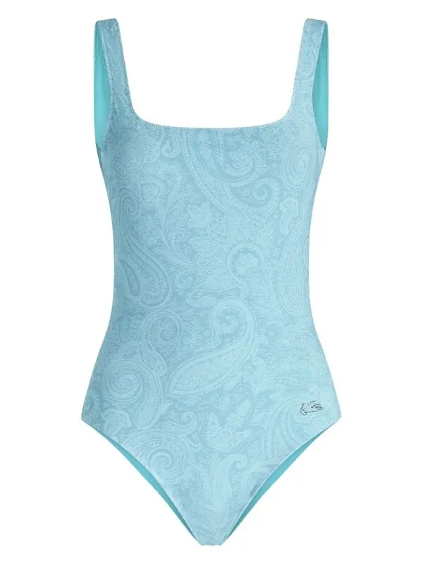 Etro Paisley-print Sleeveless Swimsuit - Blue