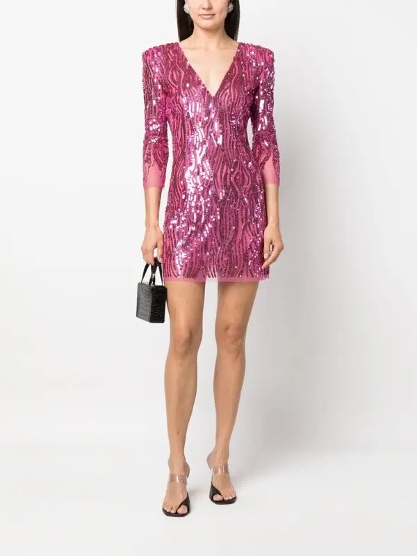 BLUGIRL Sequinned V-neck Mini Dress
