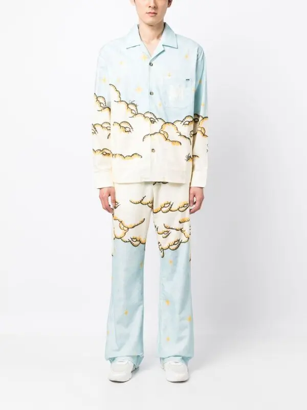 Amiri Sunscape-print Flared Trousers