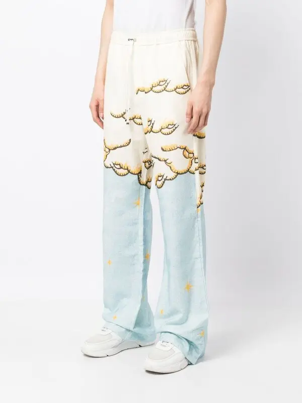 Amiri Sunscape-print Flared Trousers