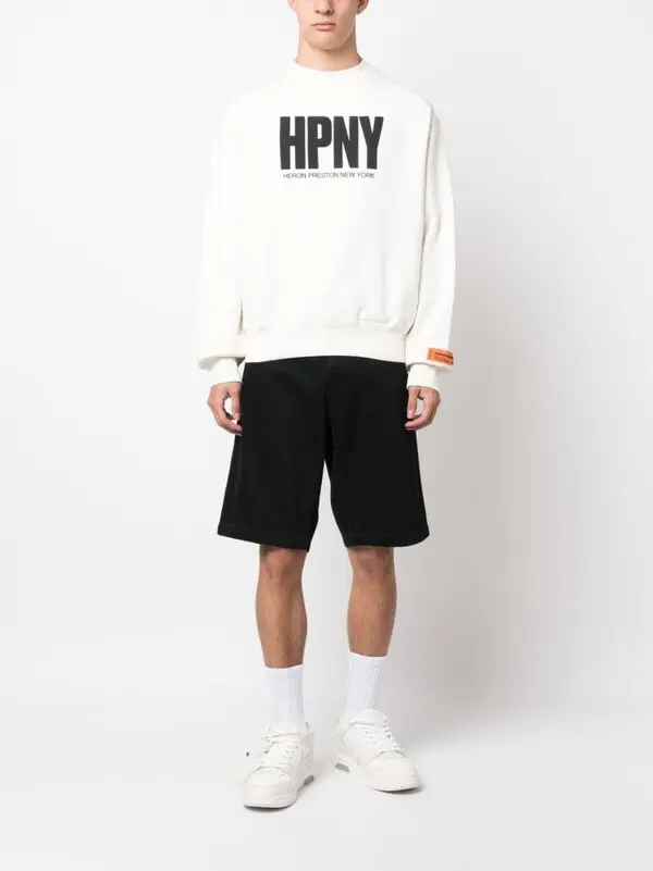 Heron Preston Cotton Sweatshirt With Flocked Logo