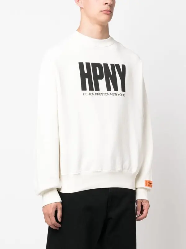 Heron Preston Cotton Sweatshirt With Flocked Logo