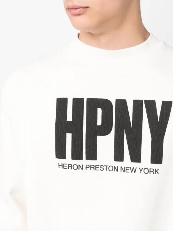 Heron Preston Cotton Sweatshirt With Flocked Logo