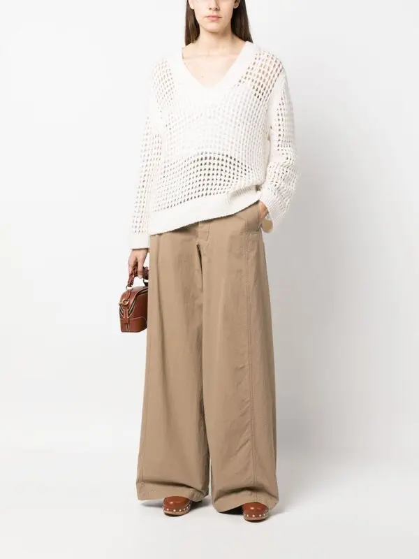 Dorothee Schumacher V-neck Open Knit Sweatshirt