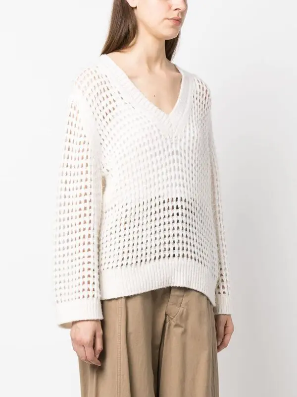 Dorothee Schumacher V-neck Open Knit Sweatshirt