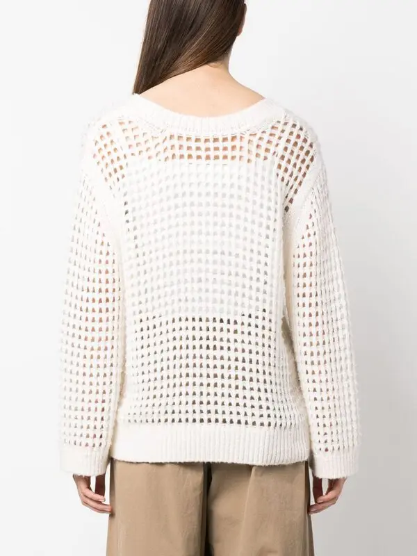 Dorothee Schumacher V-neck Open Knit Sweatshirt