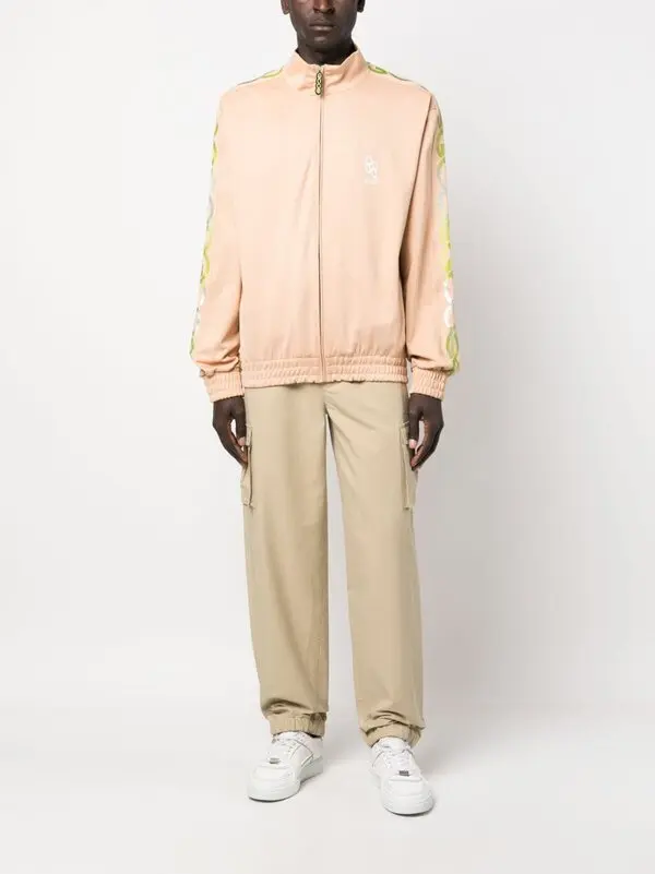 Gcds Reflective Logo-print Zip-up Sweatshirt - Neutrals