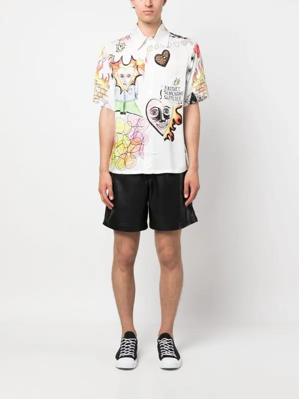 RASSVET Drawstrings Graphic-print Shirt