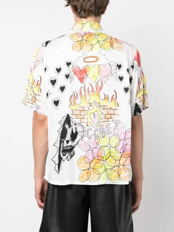 RASSVET Drawstrings Graphic-print Shirt