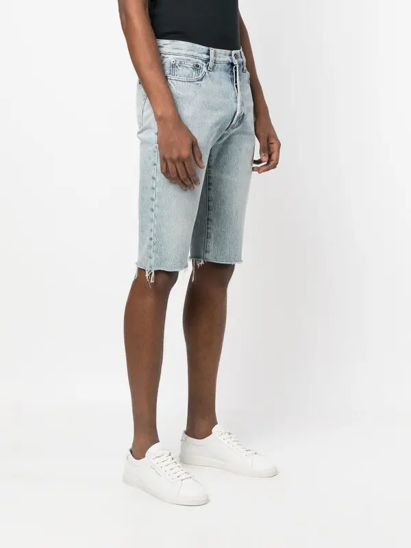 Saint Laurent Raw-cut Edge Denim Shorts
