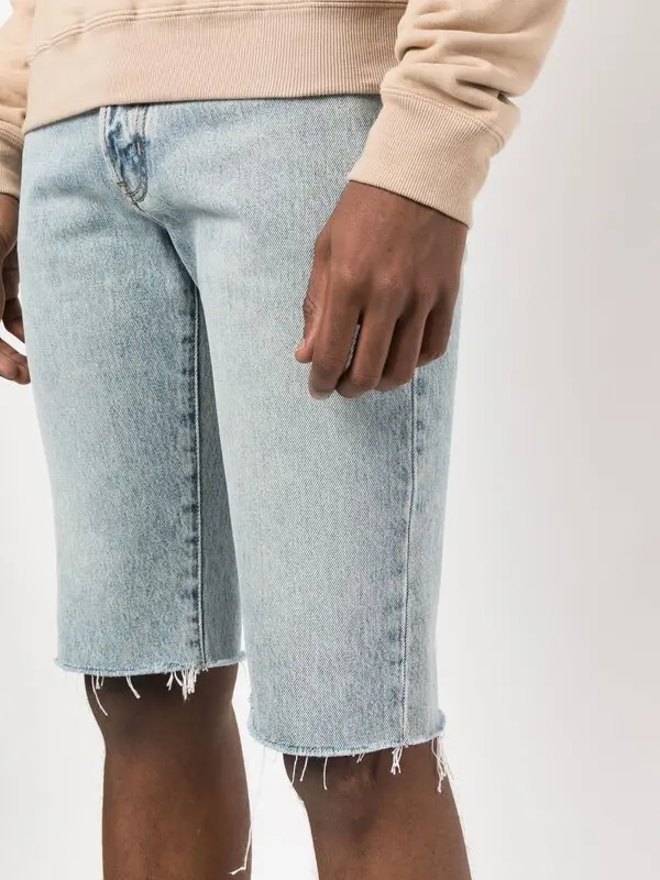 Saint Laurent Raw-cut Edge Denim Shorts