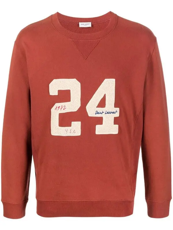 Saint Laurent Embroidered Logo Cotton Sweatshirt