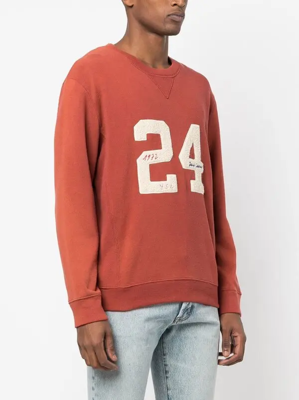 Saint Laurent Embroidered Logo Cotton Sweatshirt