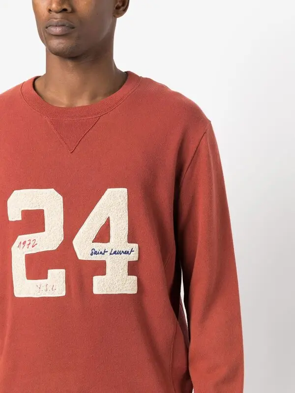 Saint Laurent Embroidered Logo Cotton Sweatshirt