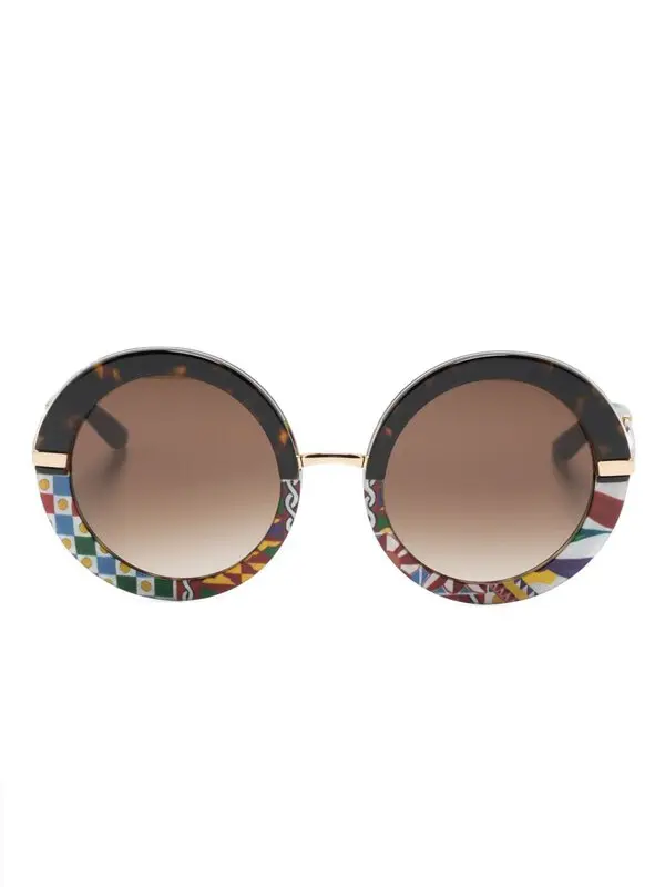 Dolce & Gabbana Round Frame Sunglasses - Brown