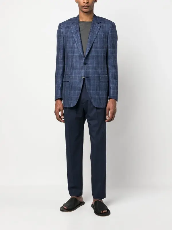 Canali Single-breasted Plaid Blazer