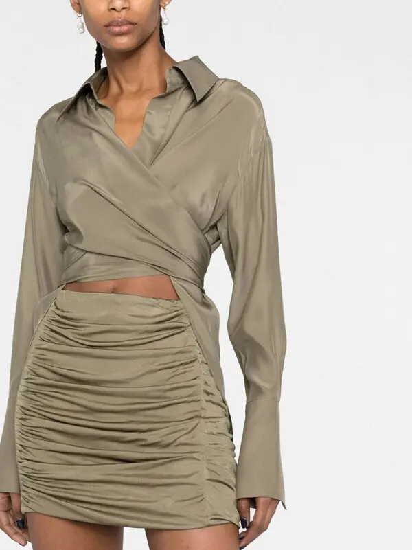 Gauge81 Ruched Stretch Jersey Mini Skirt
