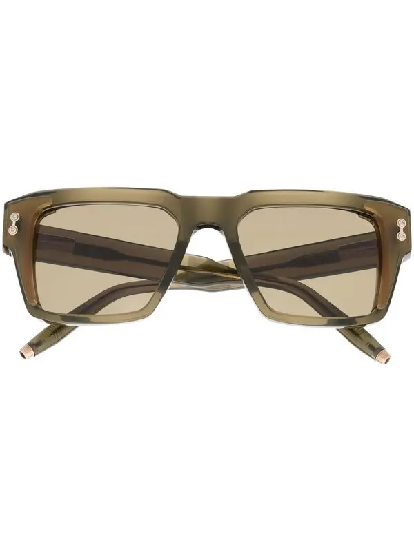 AKONI Hercules Square-frame Sunglasses - Green