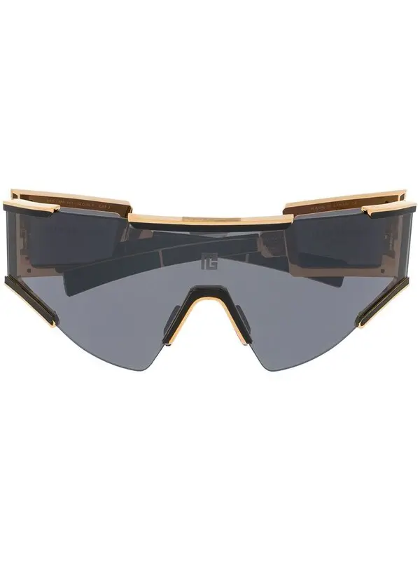 Balmain Mask-effect Sunglasses - Gold