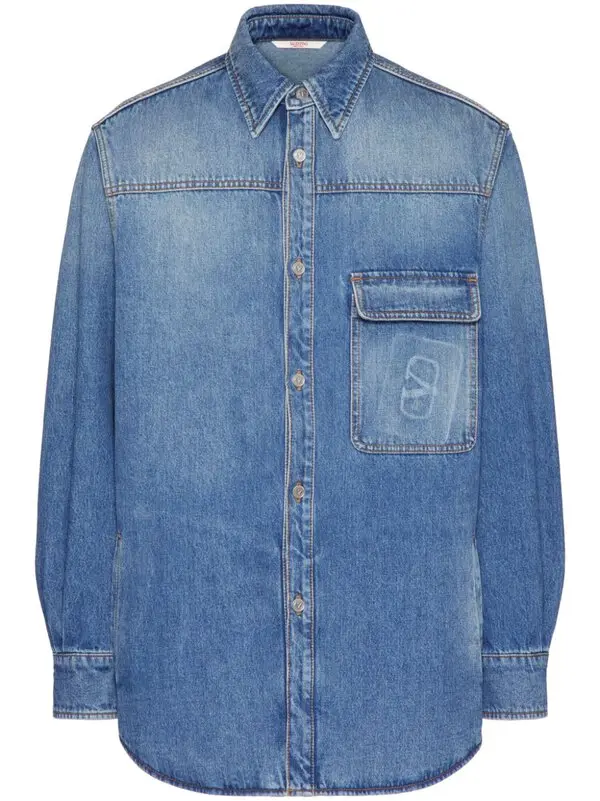 Valentino Garavani Vlogo Signature Denim Shirt