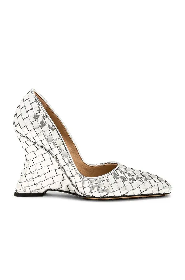 Bottega Veneta Comet Slip On Pump - Silver