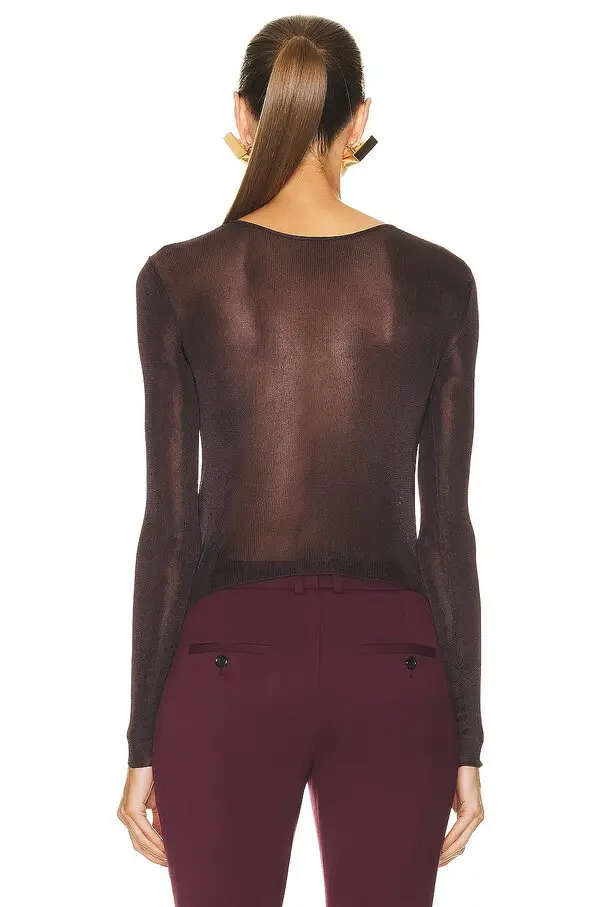 Saint Laurent Long Sleeve Sweater - Prune