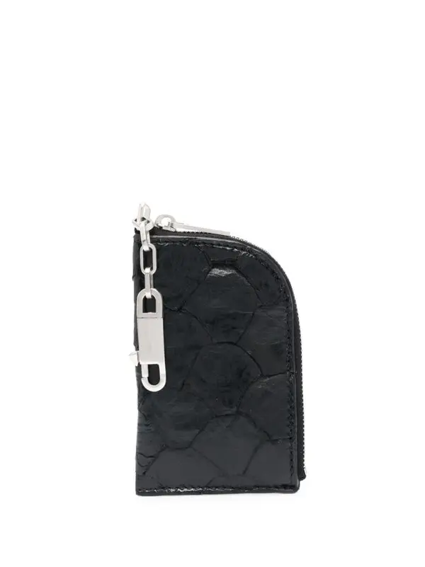 Rick Owens Hook-Detail Leather Wallet - Black | Editorialist