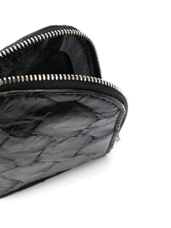 Rick Owens Hook-Detail Leather Wallet - Black | Editorialist