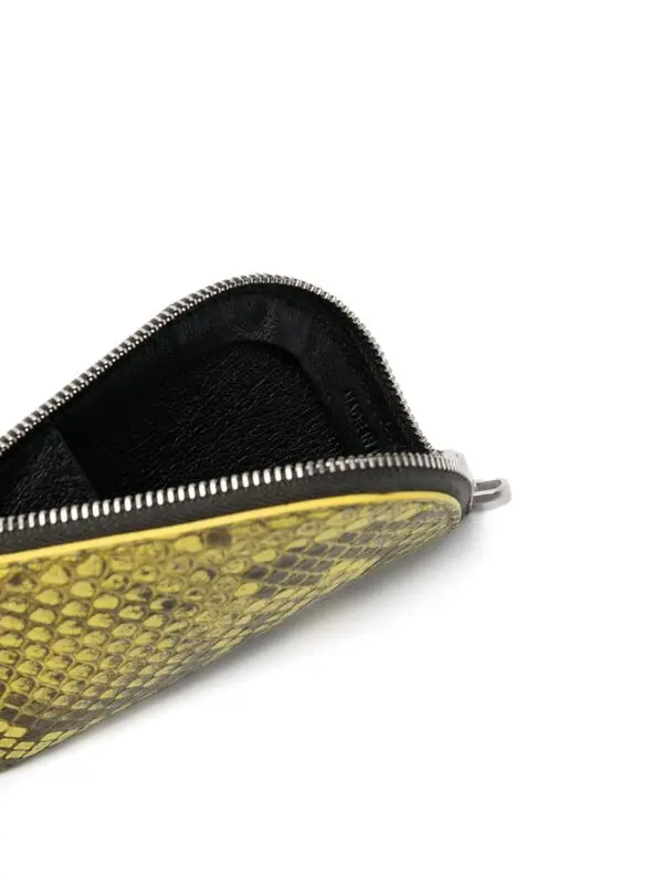 Rick Owens Zip-Around Snakeskin Wallet - Yellow | Editorialist