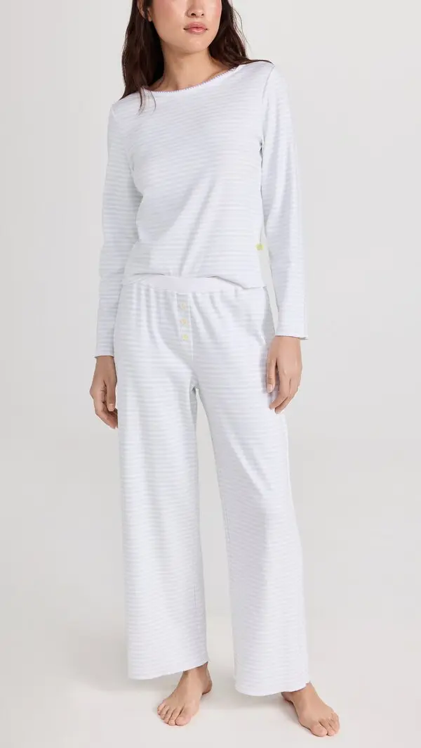 Morgan Lane Ellie Pajama Set - Sky Stripe