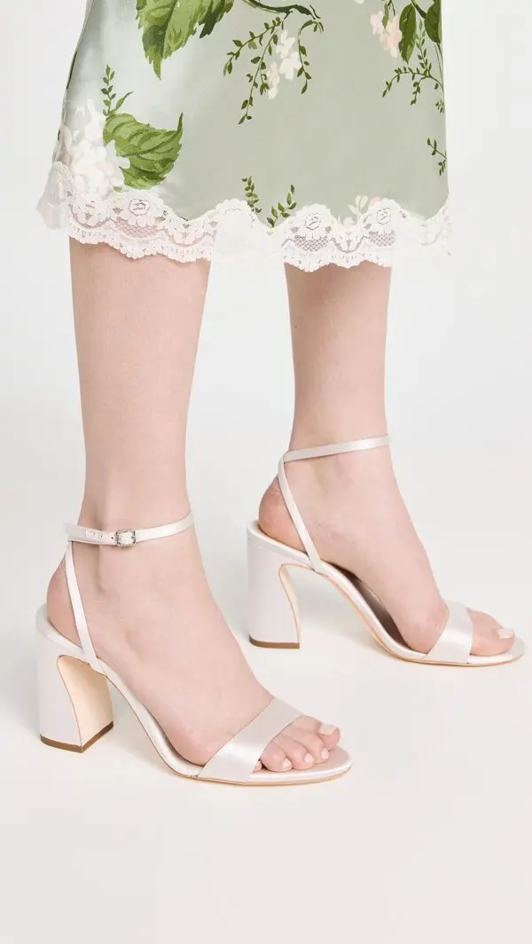 LOEFFLER RANDALL Malia Curved Heel Sandals - Cream