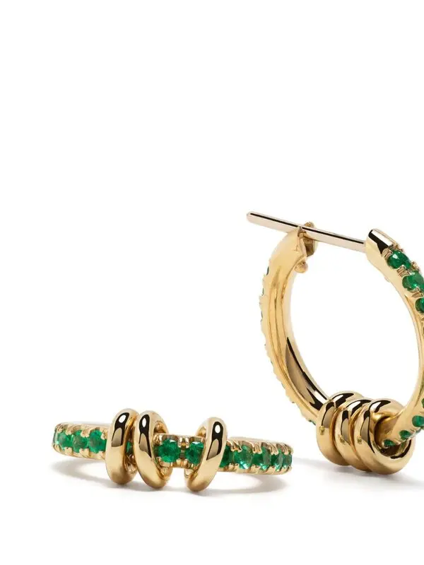 SPINELLI KILCOLLIN 18k Yellow Ara Emerald Hoop Earrings - Gold