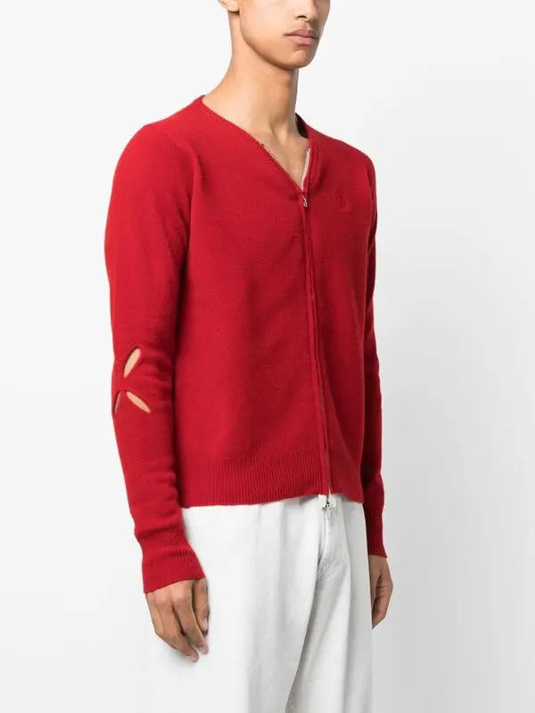 Stefan Cooke カーディガン Mサイズ Stefan Cooke Cut-Out Logo-Embroide Cardigan In Red - 53% Off