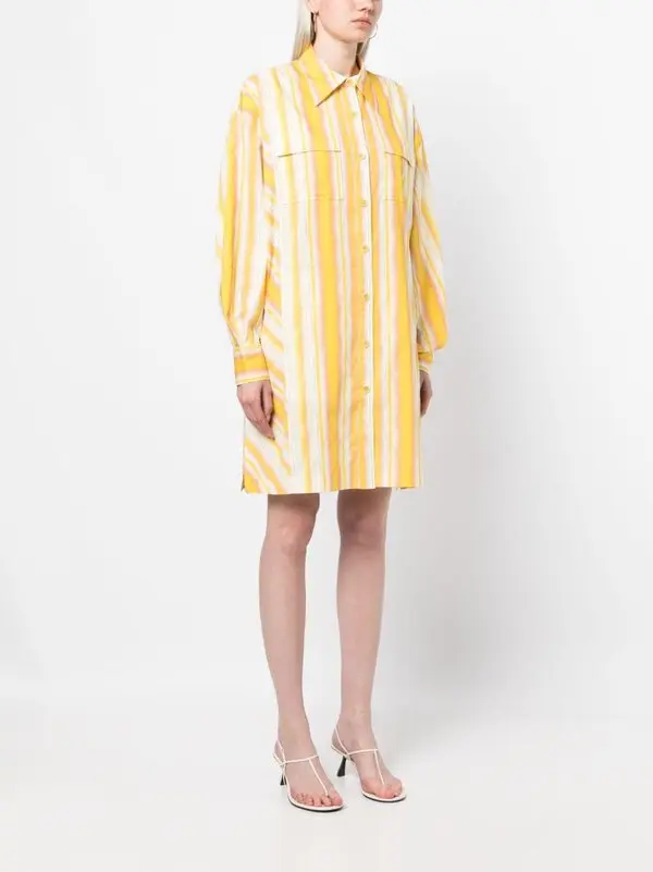 yellow striped shirt dress Yellow Stripe Long Shirt