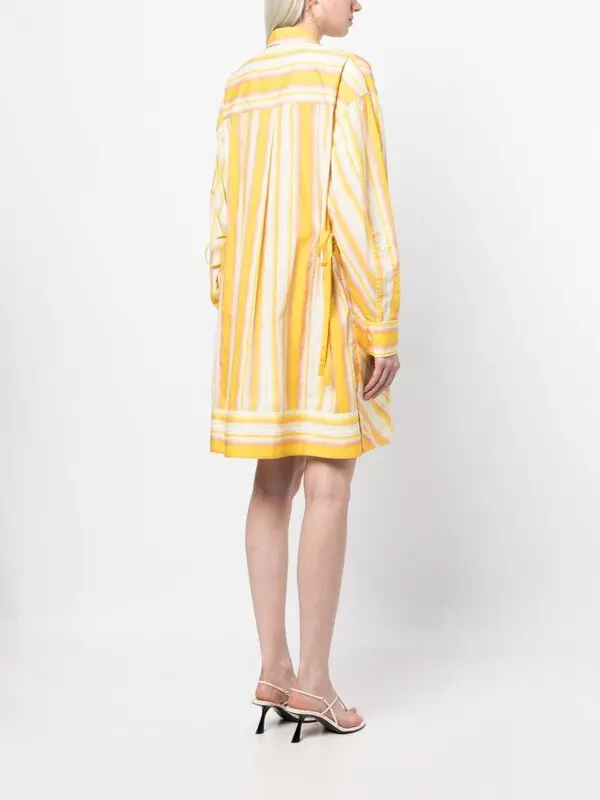 yellow stripe shirt dress Long Sleeve Yellow Stripe Shirt Dress
