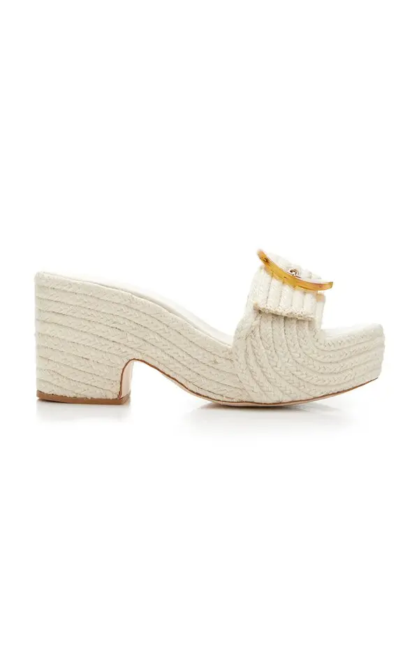 Cult Gaia Cleia Raffia Platform Sandals
