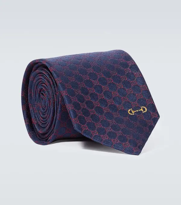 Gucci Gg Silk Jacquard Standard Neck Tie - Multicoloured