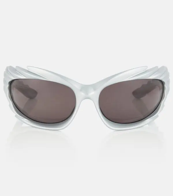 Balenciaga Spike Oval Sunglasses - Silver