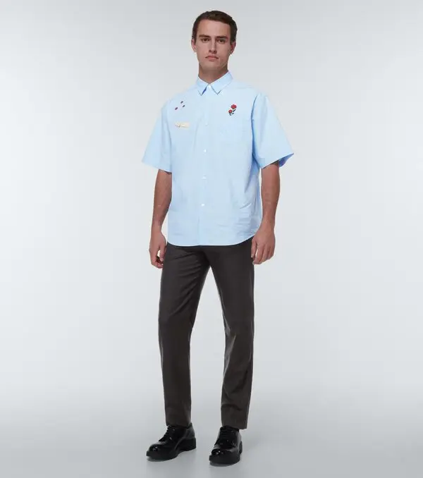 Undercover Embroidered Cotton Poplin Shirt